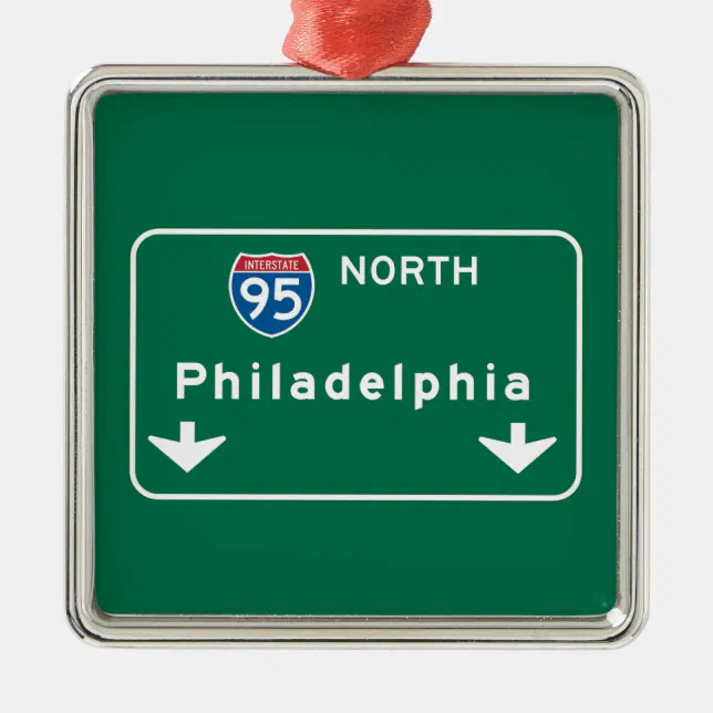 Philadelphia, PA Road Sign Metal Ornament | Zazzle