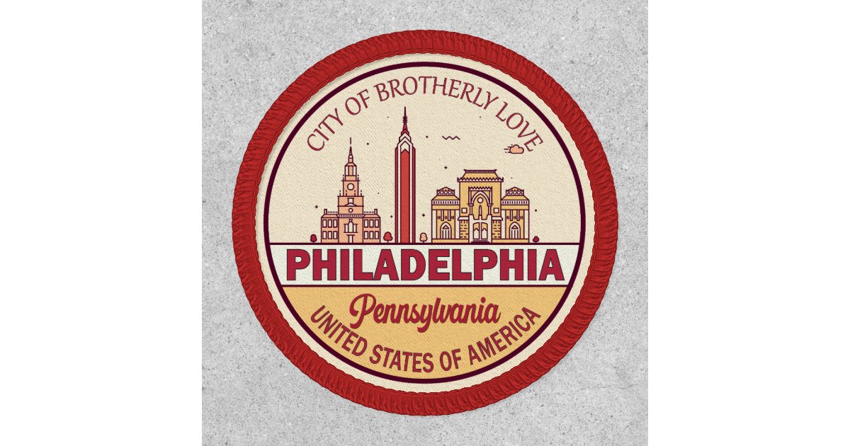 Philadelphia Pennsylvania City Skyline Emblem Patch | Zazzle