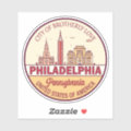 Philadelphia Pennsylvania City Skyline Emblem Sticker | Zazzle