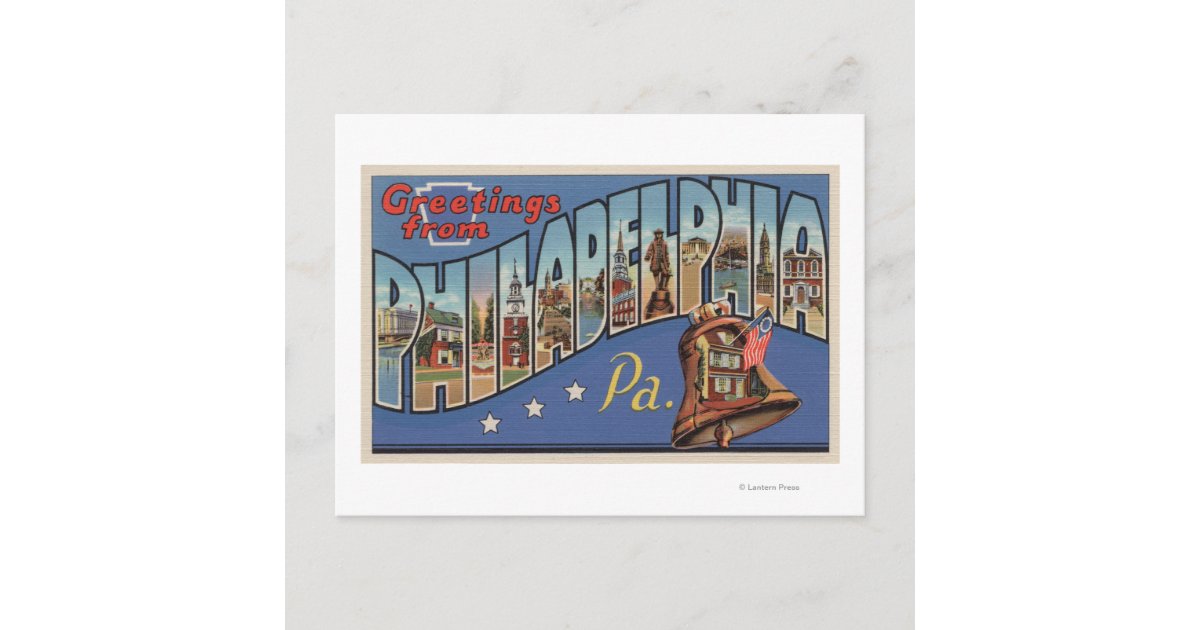 Philadelphia, Pennsylvania - Large Letter Postcard | Zazzle