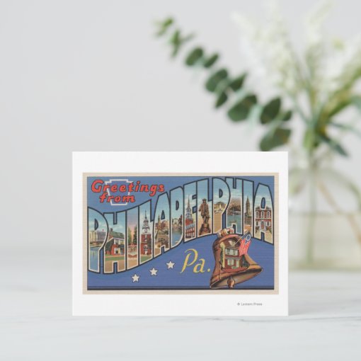Philadelphia, Pennsylvania - Large Letter Postcard | Zazzle