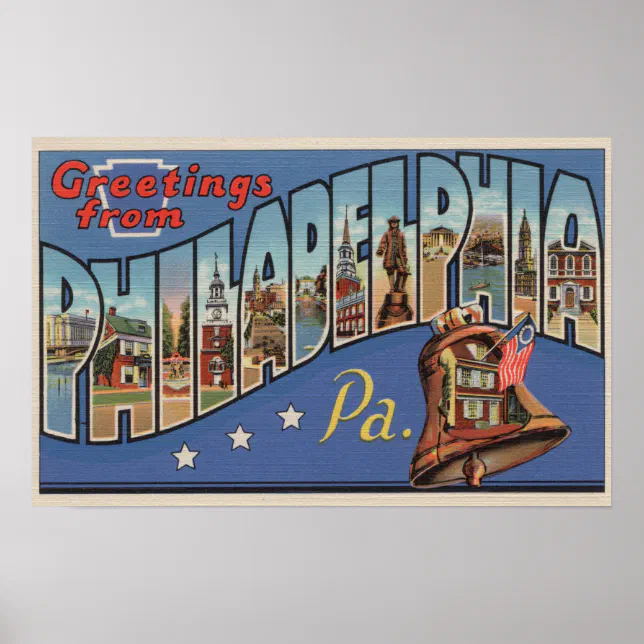 Philadelphia, Pennsylvania - Large Letter Poster | Zazzle