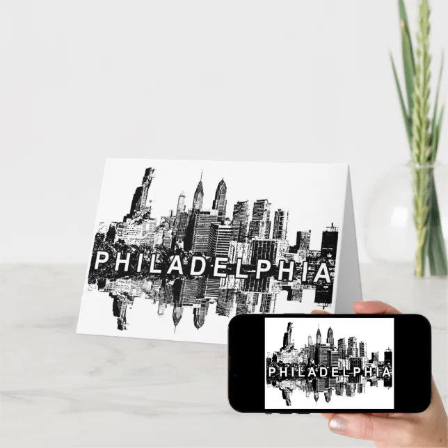 Philadelphia, Pennsylvania skyline Card | Zazzle