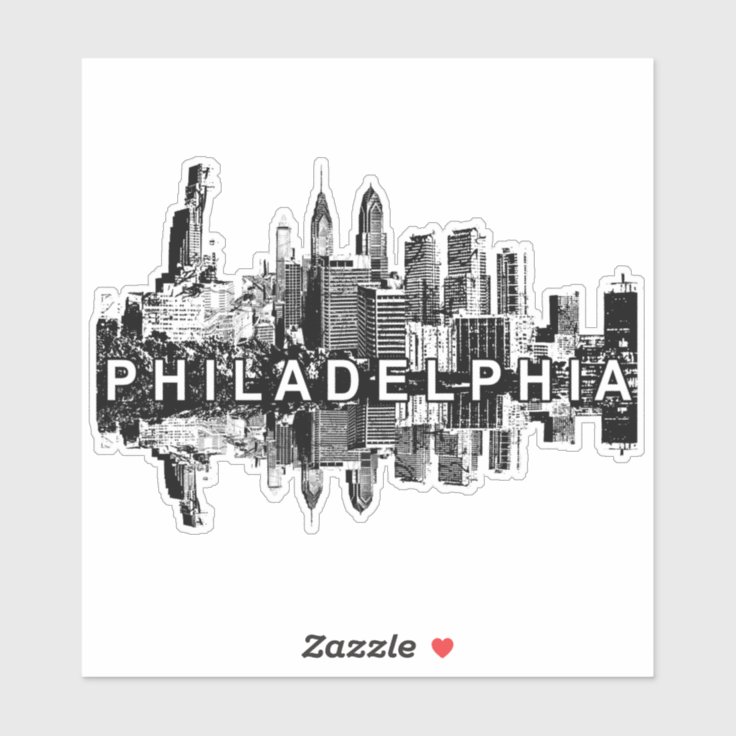 Philadelphia, Pennsylvania skyline Sticker | Zazzle