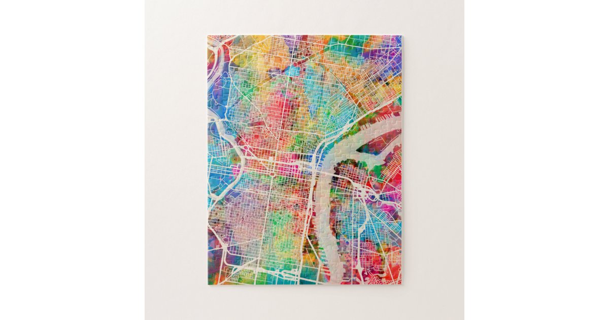 Philadelphia Pennsylvania Street Map Jigsaw Puzzle | Zazzle