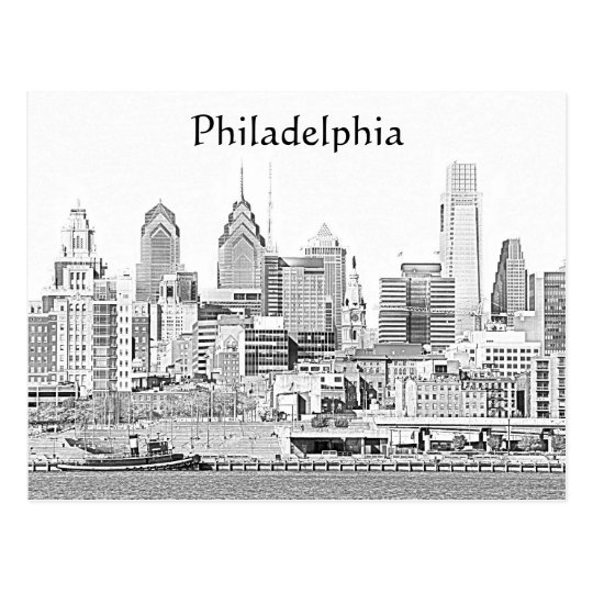 Philadelphia Sketch Postcard | Zazzle.com