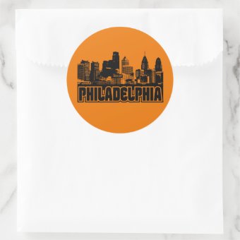 Philadelphia Skyline Classic Round Sticker | Zazzle