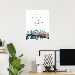PHILADELPHIA Skyline Destination Wedding Welcome Poster | Zazzle
