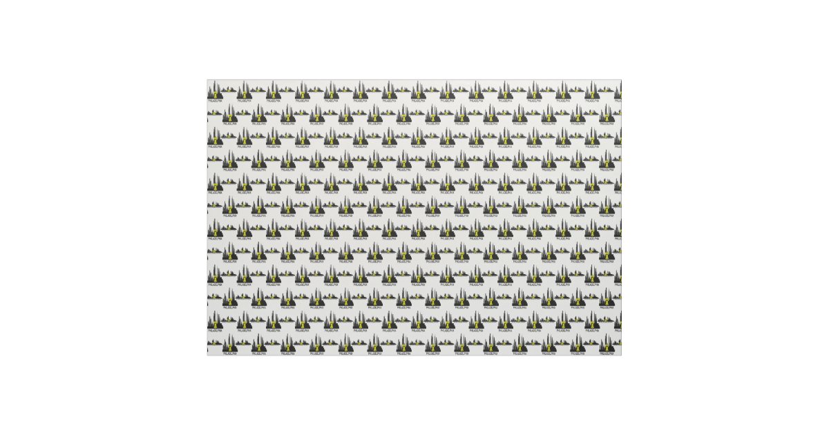Philadelphia Skyline Fabric | Zazzle