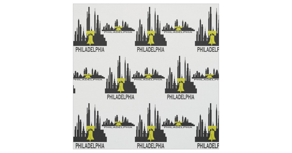 Philadelphia Skyline Fabric | Zazzle