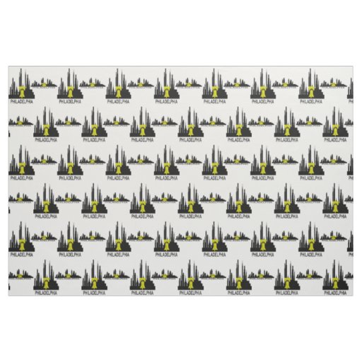 Philadelphia Skyline Fabric | Zazzle