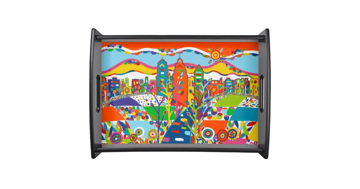 Philadelphia Skyline Large Tray | Zazzle