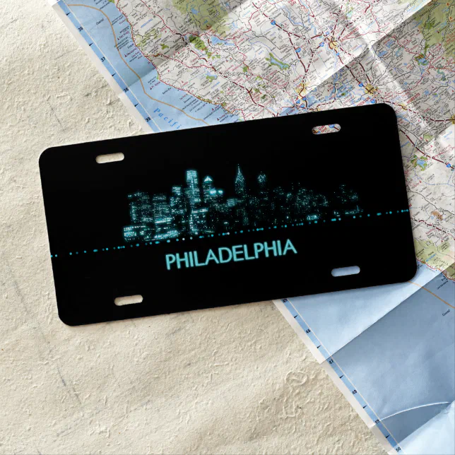 Philadelphia Skyline License Plate | Zazzle