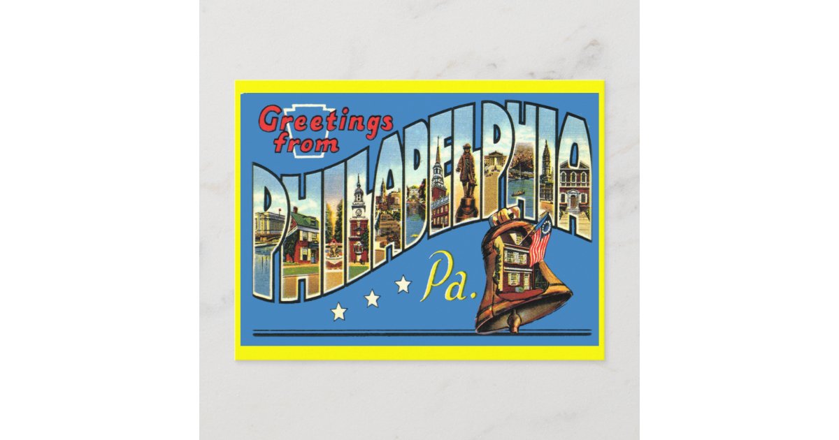 Philadelphia Vintage Greeting Postcard | Zazzle