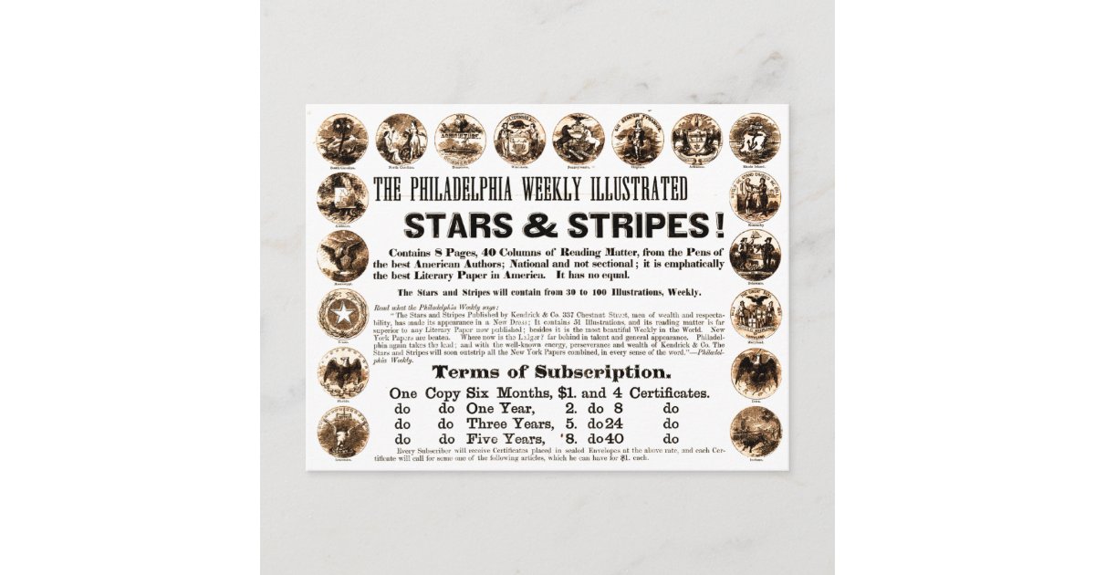 Philadelphia Weekly 1918 Stars & Stripes Newspaper Postcard | Zazzle