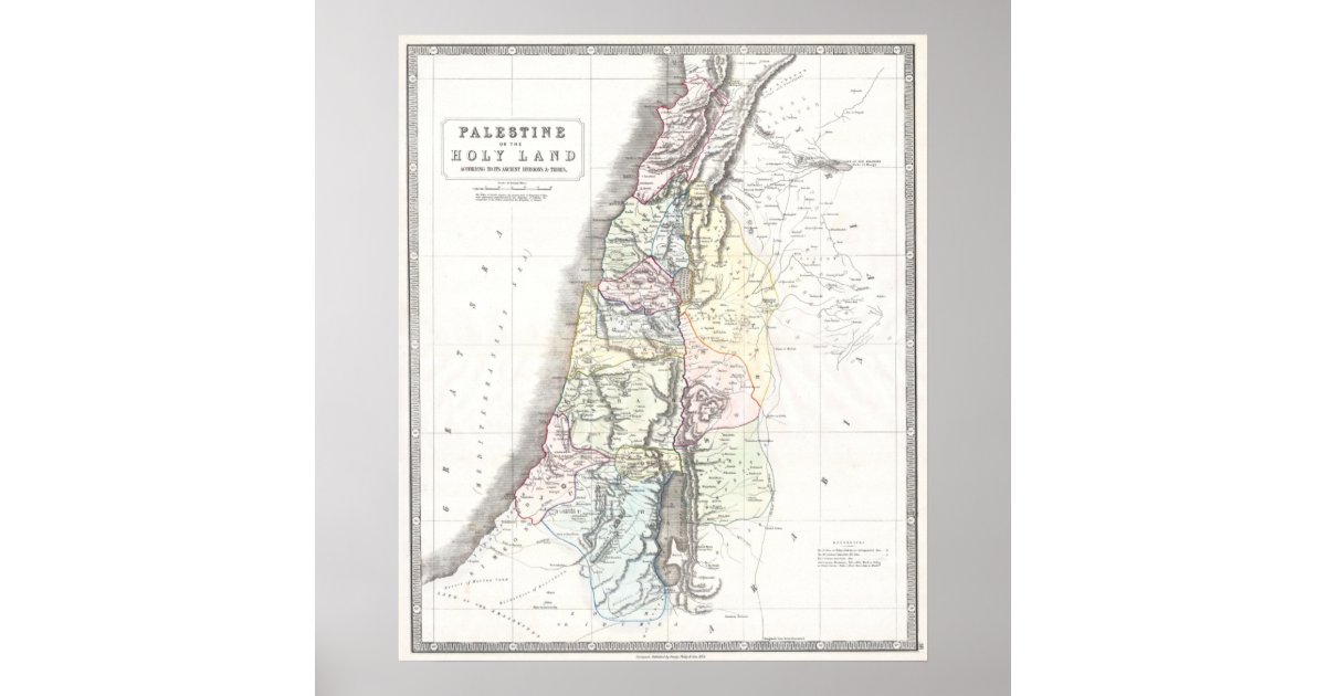 Philip Map Of The 12 Tribes - Dated 1852 Poster | Zazzle