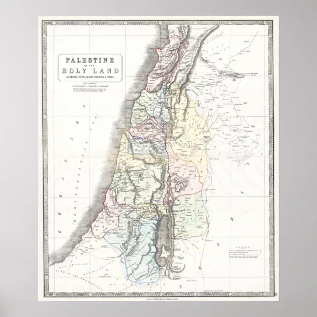 Philip Map Of The 12 Tribes - Dated 1852 Poster | Zazzle