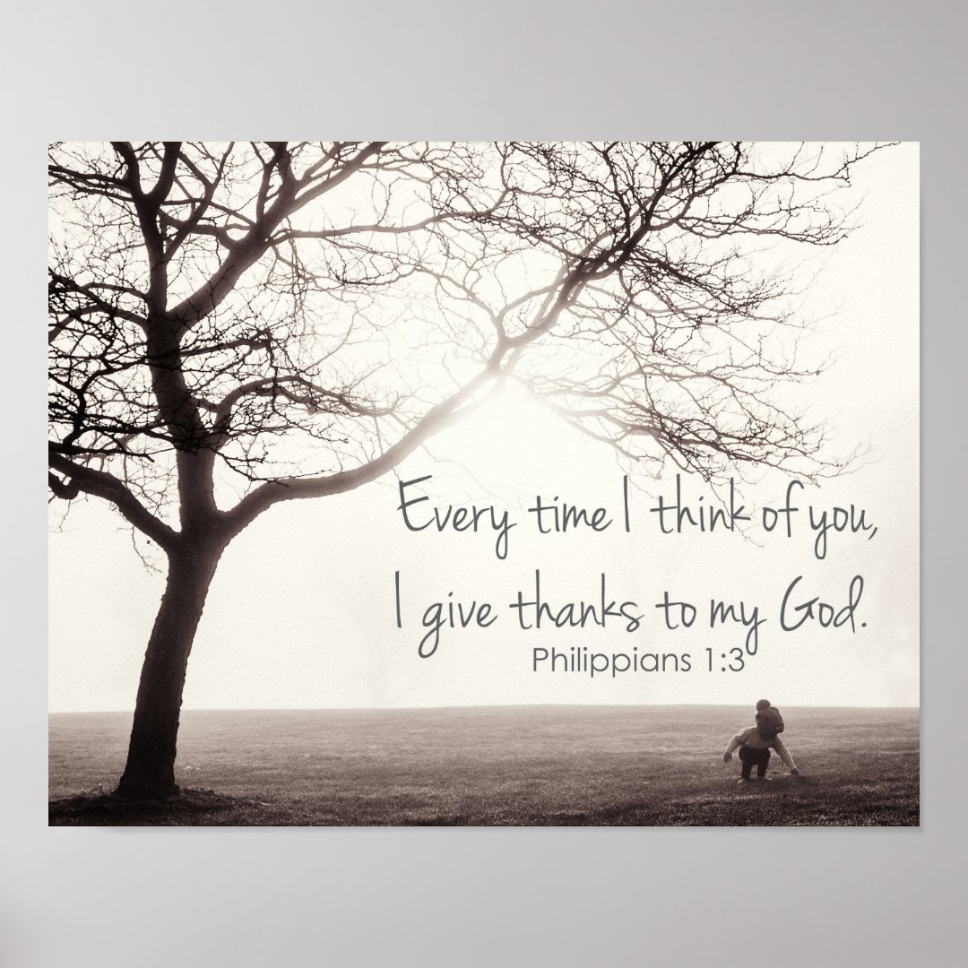 Philippians 1:3 poster | Zazzle