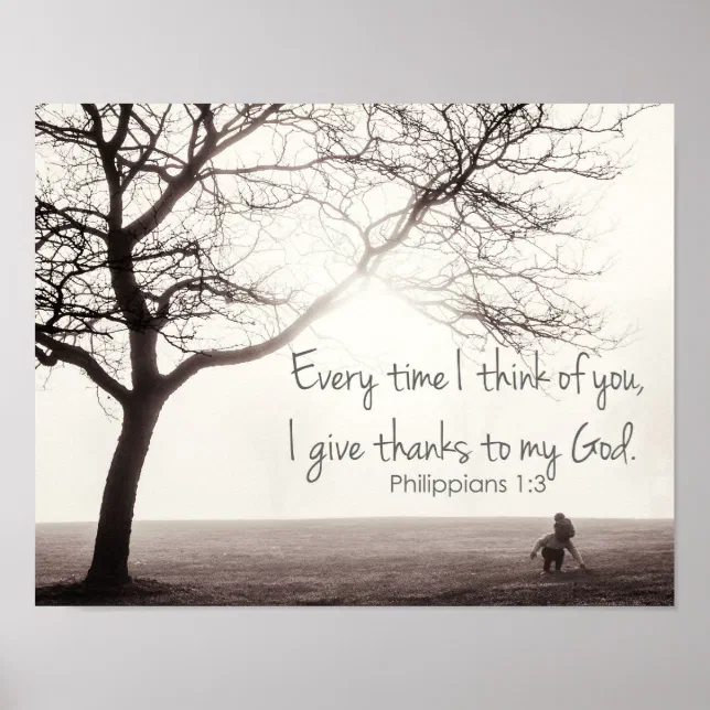 Philippians 1:3 poster | Zazzle