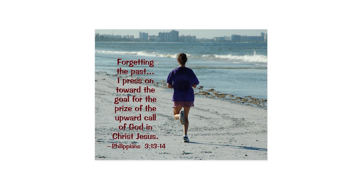 Philippians 3:13 Forgetting the Past, Bible Postcard | Zazzle.com