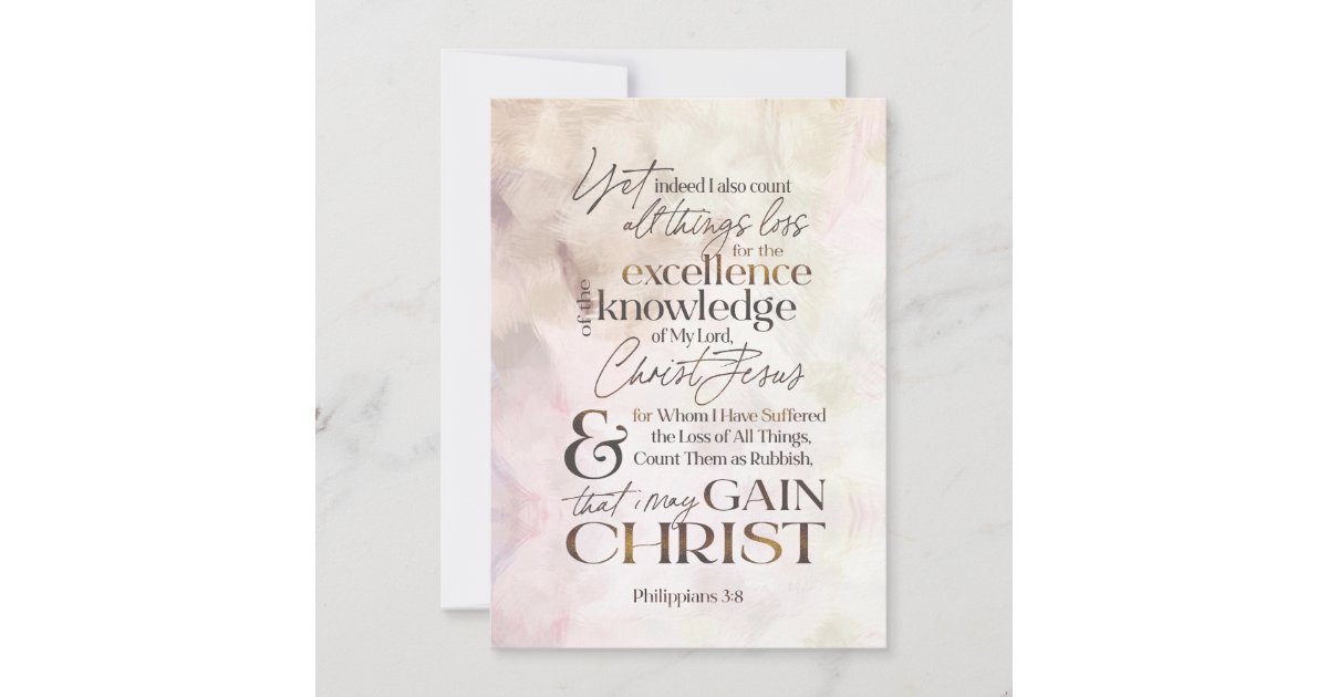 Philippians 3:8 Scripture Watercolor Note Card | Zazzle
