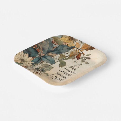 Philippians 4:13 All things through Christ Bible Paper Plates | Zazzle