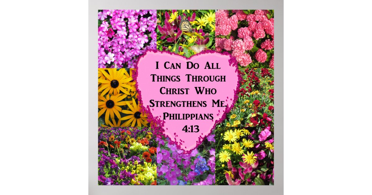 PHILIPPIANS 4:13 SCRIPTURE VERSE POSTER | Zazzle