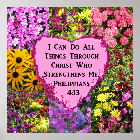 PHILIPPIANS 4:13 SCRIPTURE VERSE POSTER | Zazzle.com