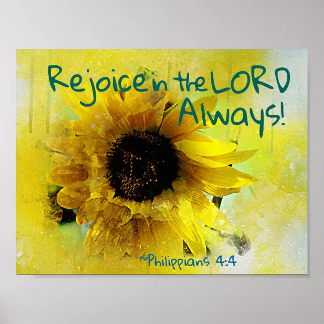 Philippians 4:4 Rejoice in the Lord Always! Bible Poster | Zazzle