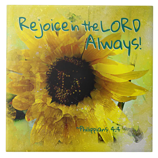 Philippians 4:4 Rejoice in the Lord Always! Bible Tile | Zazzle