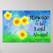 Philippians 4:4, Rejoice in the Lord Always Poster | Zazzle