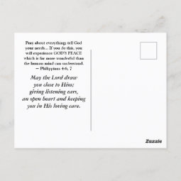 Philippians 4:6-7 Pray More Worry Less Sandy Beach Postcard | Zazzle