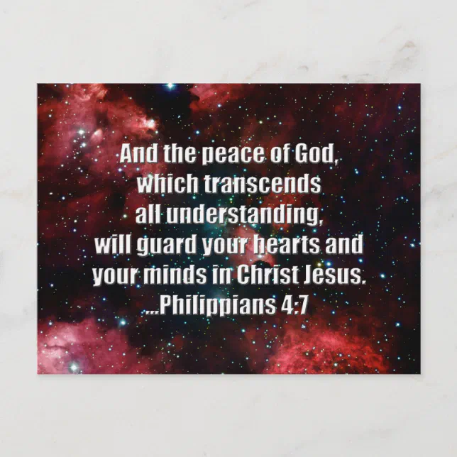 Philippians 4:7 Bible Verse Custom Postcard | Zazzle
