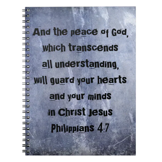 Philippians 4:7 Bible Verse Notebook | Zazzle
