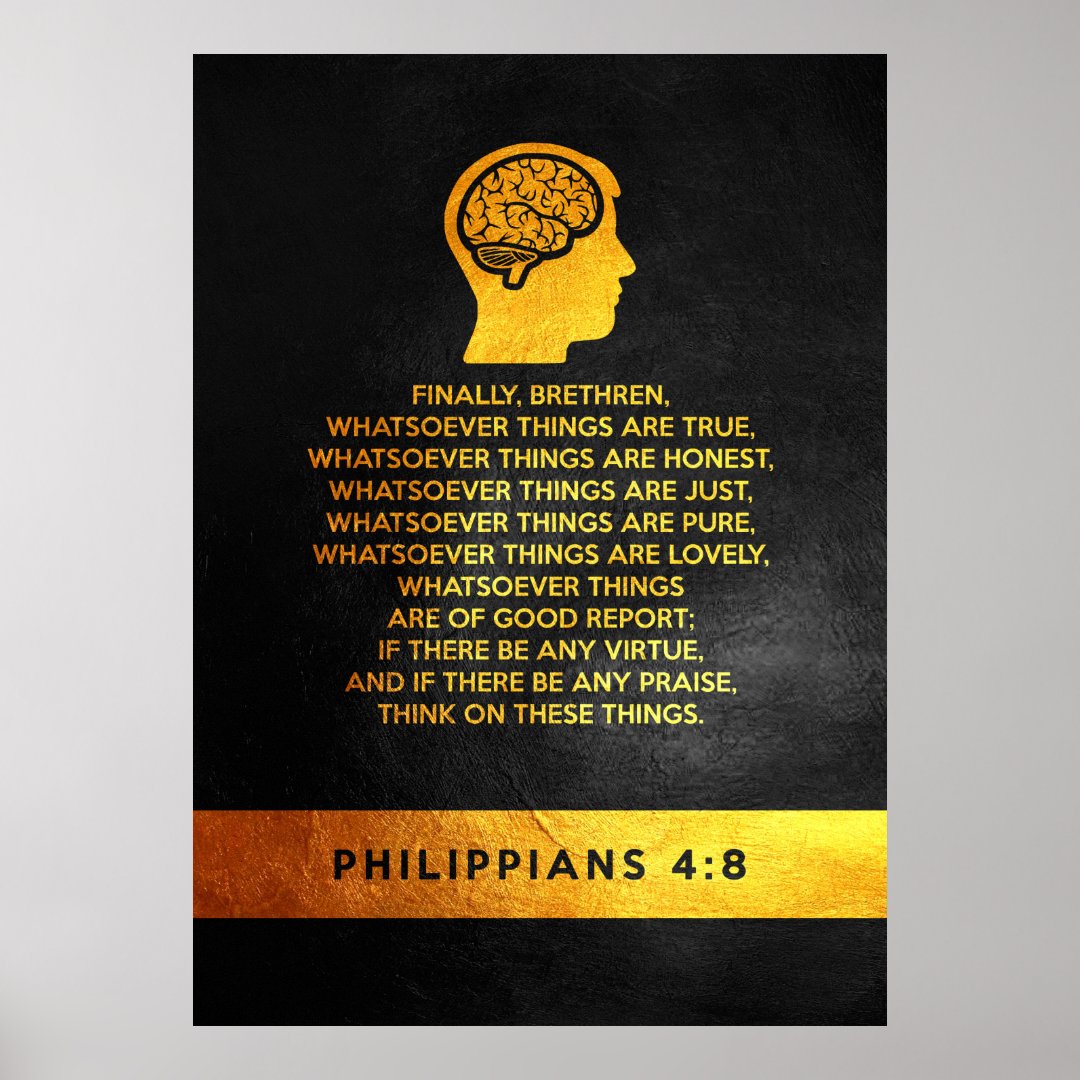Philippians 4:8 Bible Verse Poster | Zazzle