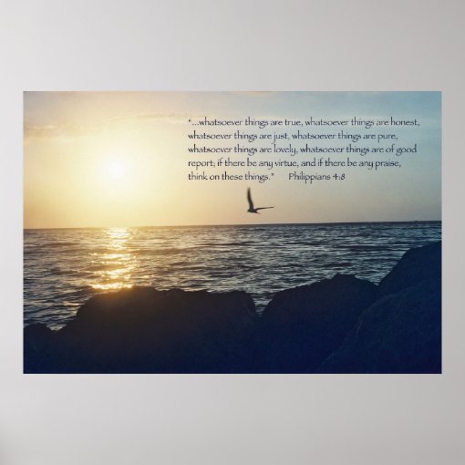 Philippians 4:8 Scripture Poster -- Version D | Zazzle