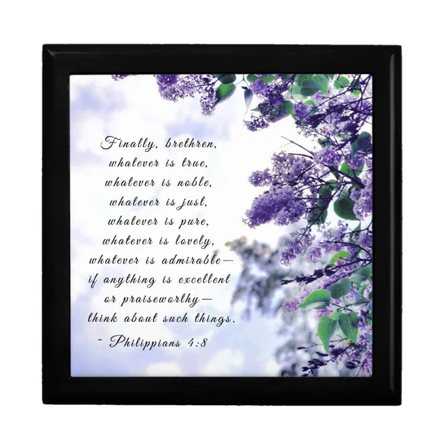 Philippians 4:8 Whatever is True Bible Verse Gift Box | Zazzle