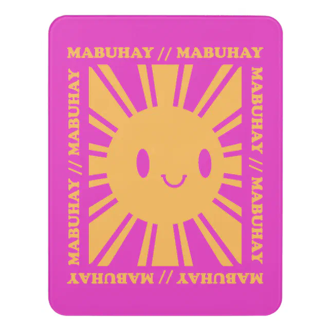 Philippine Filipino Sun Smile Mabuhay Tagalog Door Sign | Zazzle