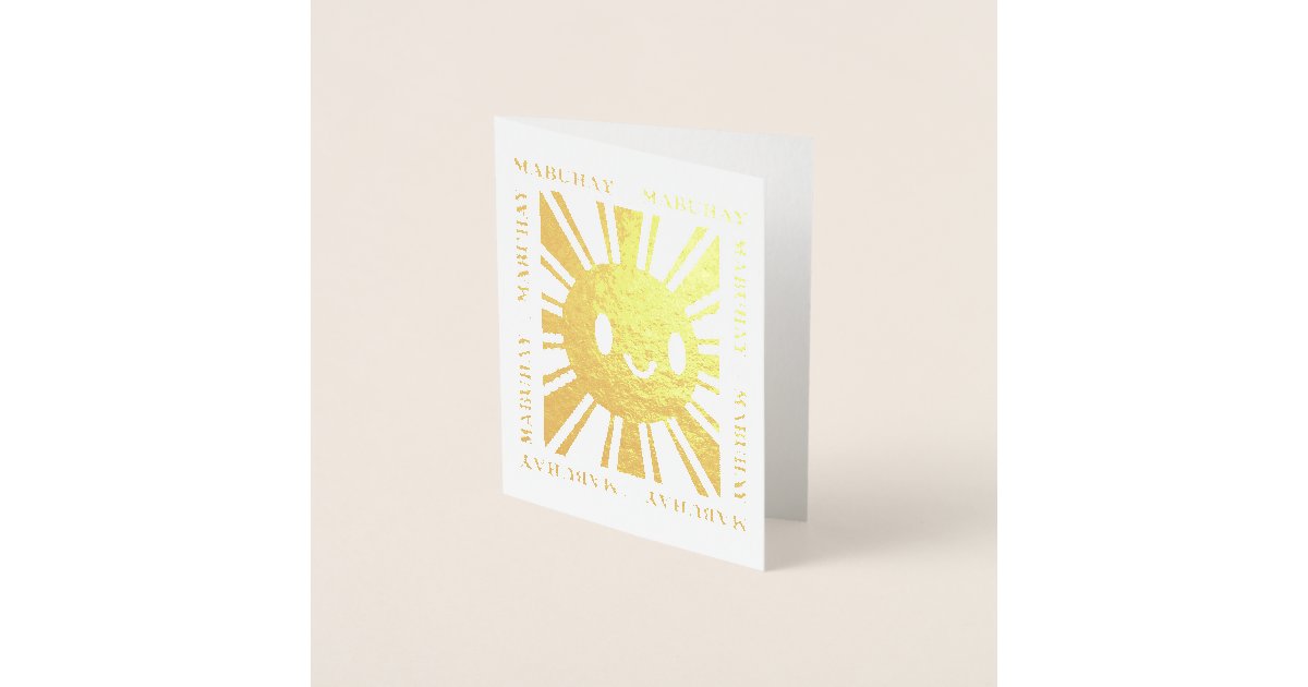 Philippine Filipino Sun Smile Mabuhay Tagalog Foil Card | Zazzle