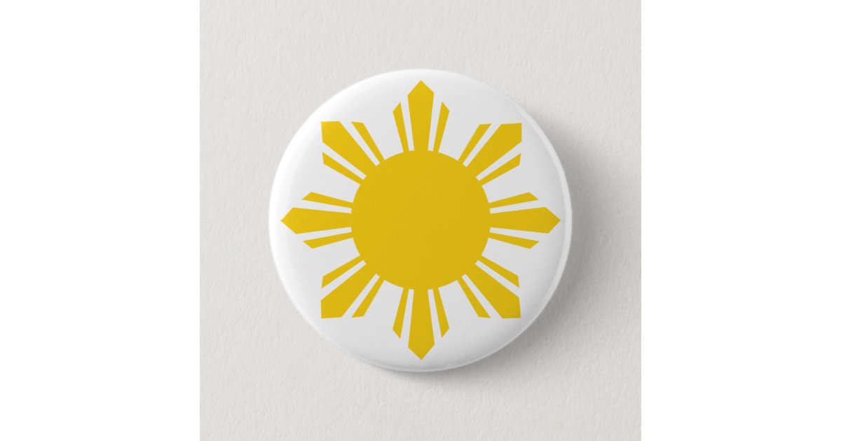 Philippine Sun, Pinoy Sun, Filipino Sun Button | Zazzle