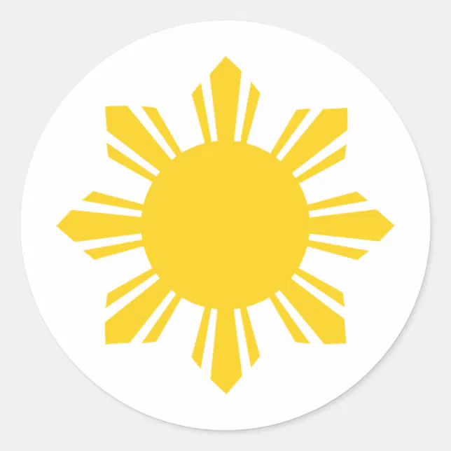 Philippine Sun, Pinoy Sun, Filipino Sun Classic Round Sticker | Zazzle