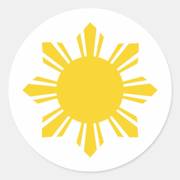 Philippine Sun, Pinoy Sun, Filipino Sun Classic Round Sticker | Zazzle.com