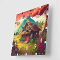 Philippine Traditional House-36543 Square Wall Clock | Zazzle
