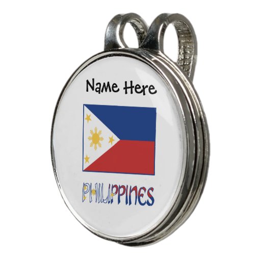 Philippines and Filipino Flag Personalized Golf Hat Clip | Zazzle