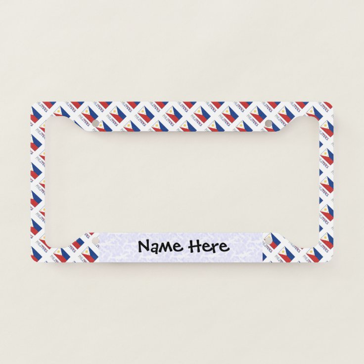 Philippines and Filipino Flag Tiled with Your Name License Plate Frame ...