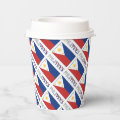 Philippines and Filipino Flag Tiled with Your Name Paper Cups | Zazzle