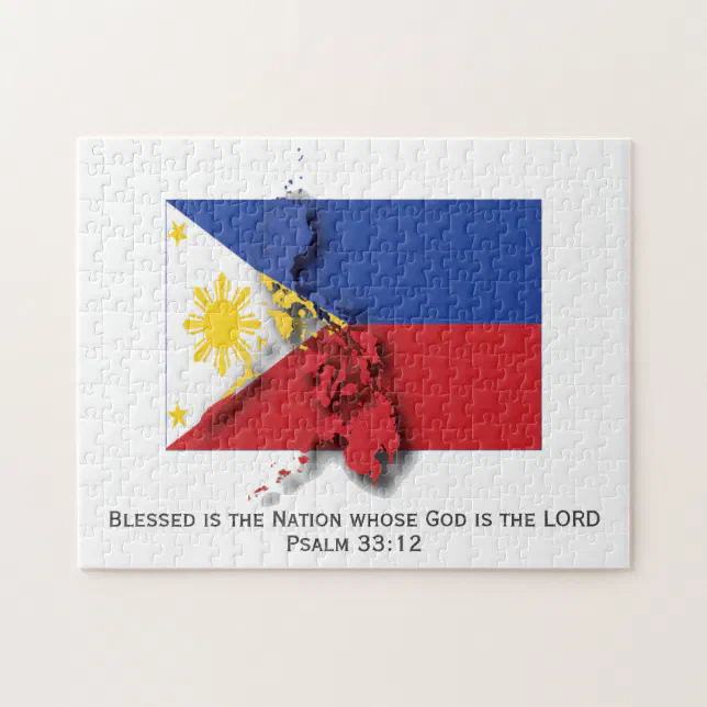 PHILIPPINES | Blessed Nation | FILIPINO FLAG Jigsaw Puzzle | Zazzle