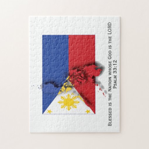 PHILIPPINES | Blessed Nation | FILIPINO FLAG Jigsaw Puzzle | Zazzle