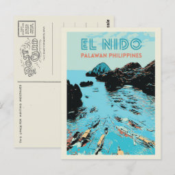Philippines, boats in wonderful El Nido, Palawan Postcard | Zazzle
