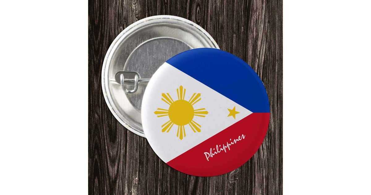 Philippines button, patriotic Philippine Flag Button | Zazzle